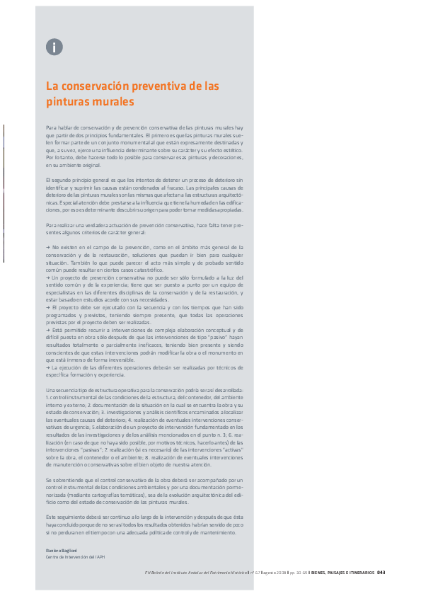(PDF) La conservación preventiva de las pinturas murales
