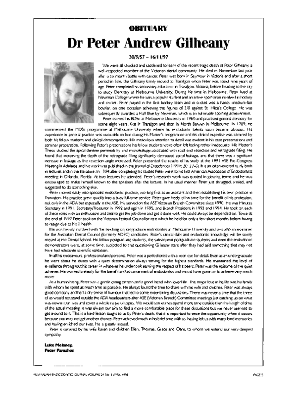 (PDF) Dr Peter Andrew Gilheany