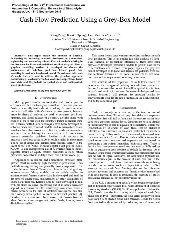 (PDF) Cash flow prediction using a grey-box model