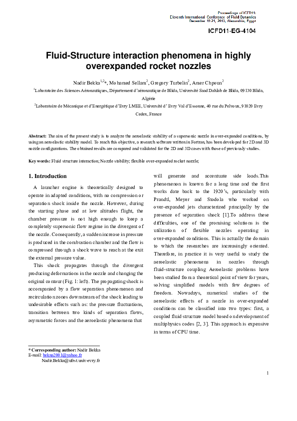 (PDF) Aeroelastic Stability in Over-Expanded Nozzles