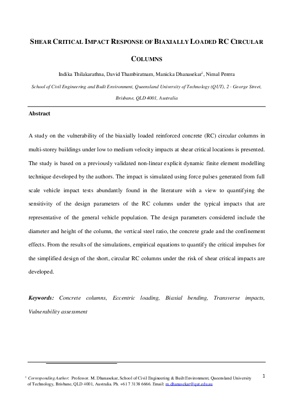 (PDF) Shear-Critical Impact Response of Biaxially Loaded Reinforced ...