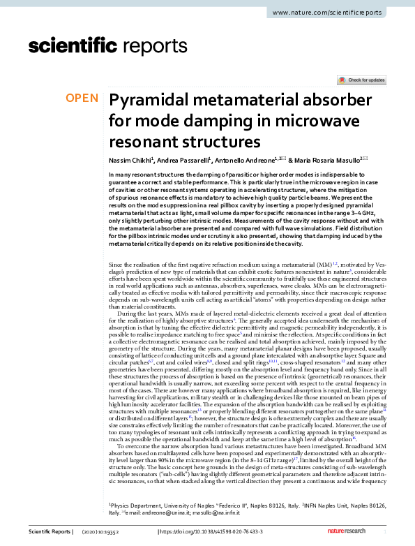 (PDF) Pyramidal metamaterial absorber for mode damping in microwave ...