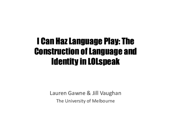 (PDF) I can has language play: Construction of Language and Identity in ...