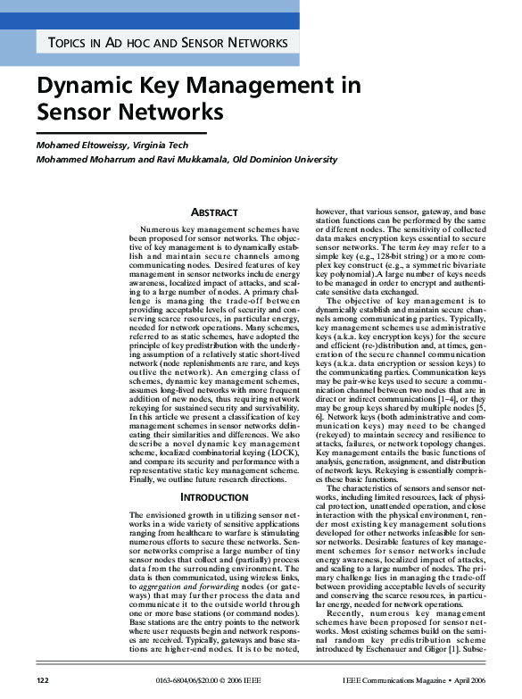 (PDF) Dynamic key management in sensor networks