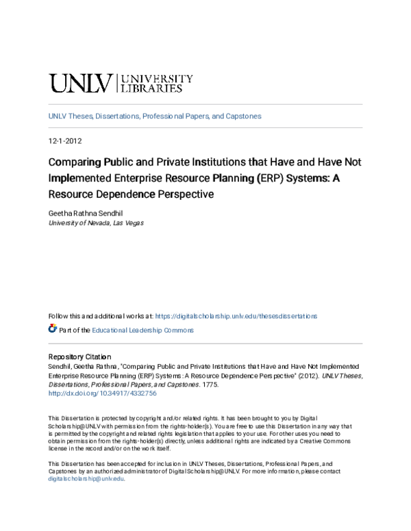 (PDF) Comparing Public and Private Institutions that Have and Have Not ...