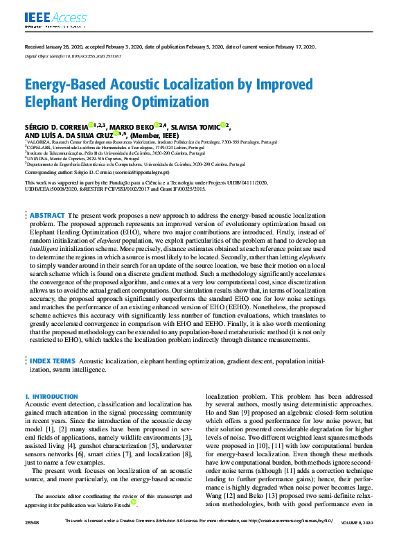 (PDF) Energy-based Acoustic Localization by Improved Elephant Herding Optimization