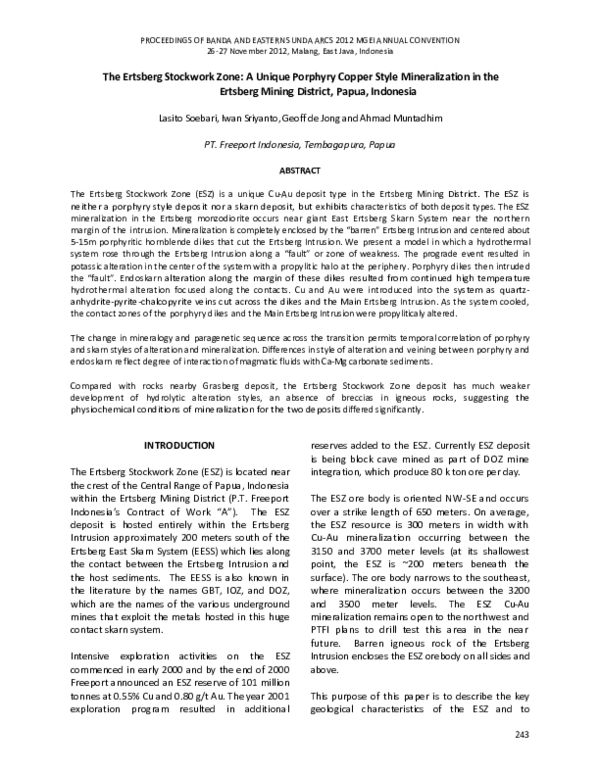 (PDF) Ertsberg Stockwork Zone: A Hybrid Cu-Au Deposit