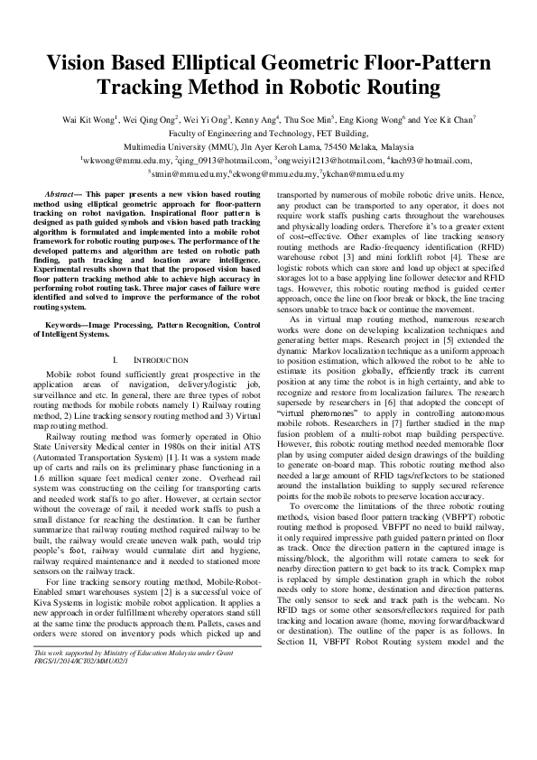 (PDF) Vision Based Elliptical Geometric Floor-Pattern Tracking Method ...