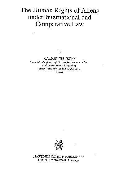 (PDF) The Human Rights of Aliens Under International and Comparative Law