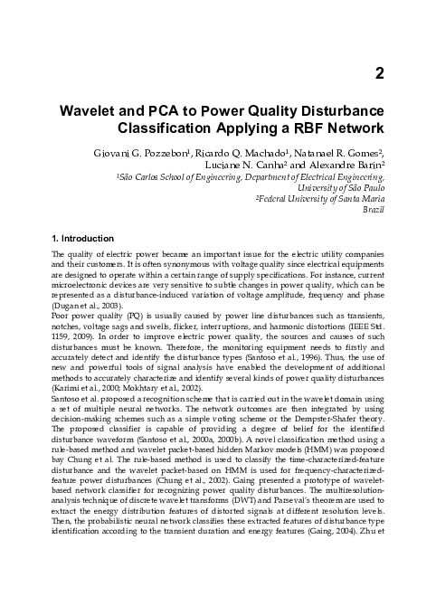 (PDF) Wavelet and PCA to Power Quality Disturbance Classification Applying a RBF Network ...