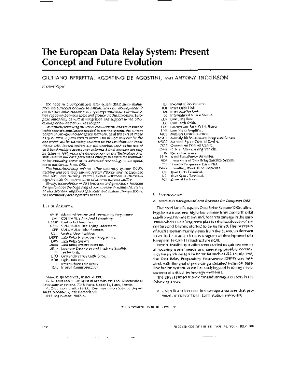 (PDF) The European data relay system: present concept and future ...