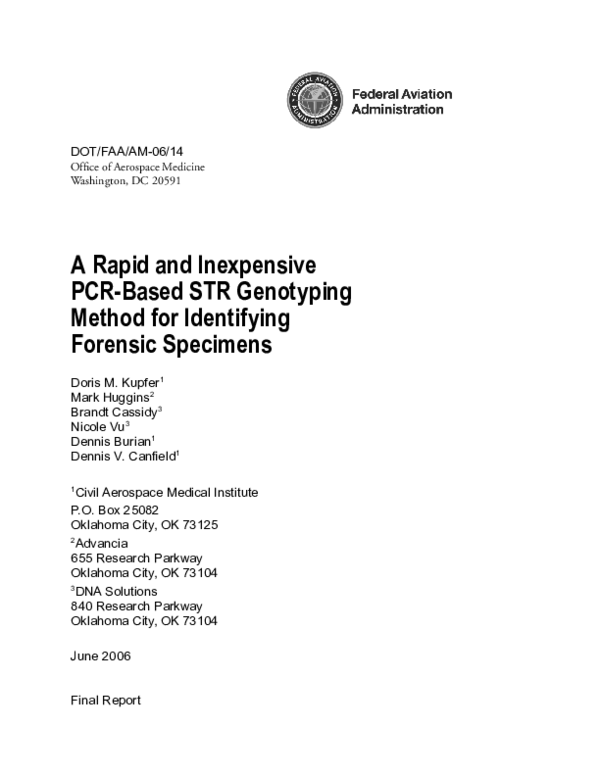 (PDF) A Rapid and Inexpensive PCR-Based STR Genotyping Method for ...