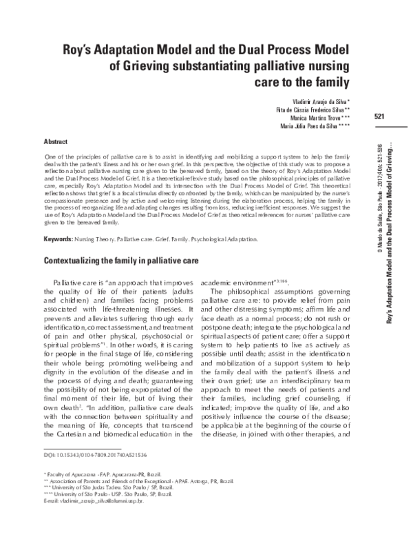 (PDF) Roy’s Adaptation Model and the Dual Process Model of Grieving ...