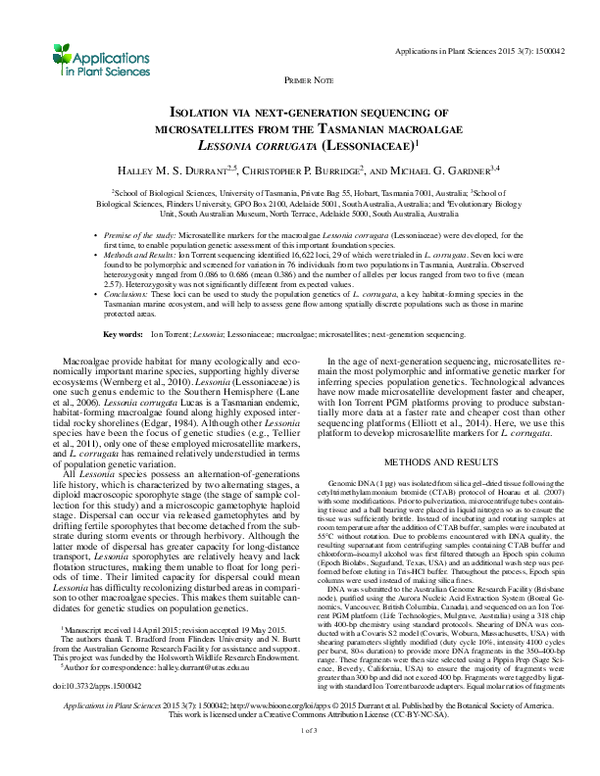 (PDF) Isolation via next-generation sequencing of microsatellites from ...