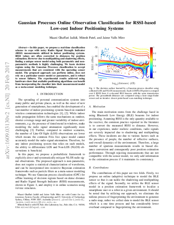 (PDF) Gaussian processes online observation classification for RSSI-based low-cost indoor ...