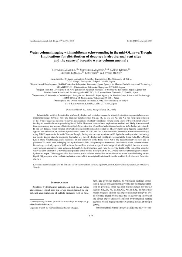 (PDF) Water column imaging with multibeam echo-sounding in the mid ...