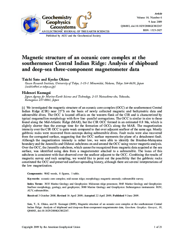 (PDF) Magnetic structure of an oceanic core complex at the southernmost ...