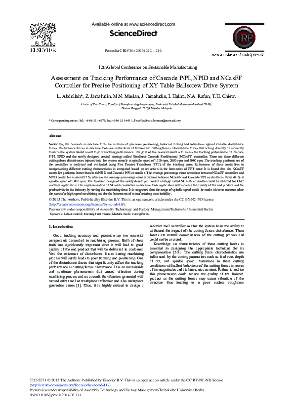 (PDF) Assessment on Tracking Performance of Cascade P/PI, NPID and ...