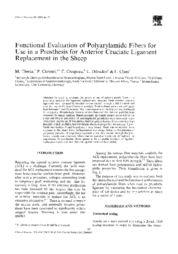 (PDF) Functional evaluation of polyarylamide fibers for use in a ...