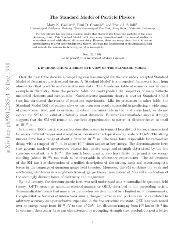 (PDF) The Standard Model of Particle Physics