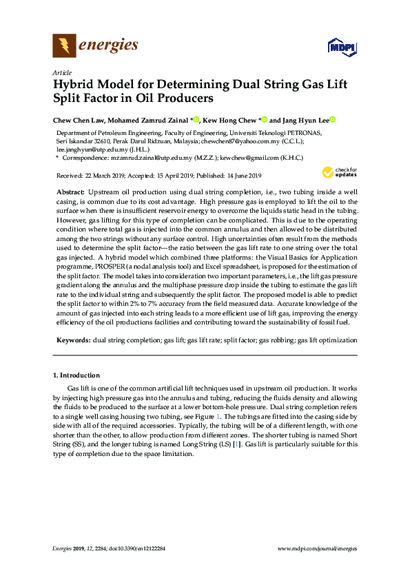 (PDF) Hybrid Model for Determining Dual String Gas Lift Split Factor in ...