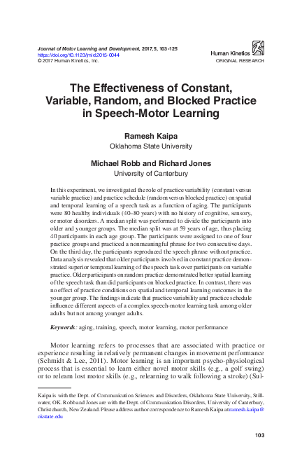 (PDF) The Effectiveness of Constant, Variable, Random, and Blocked ...
