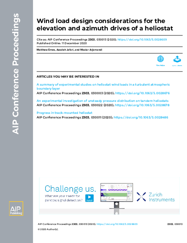 (PDF) Wind load design considerations for the elevation and azimuth ...