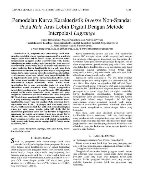(PDF) Non-Standard Inverse Characteristic Curve Modeling of Digital Overcurrent Relay with ...
