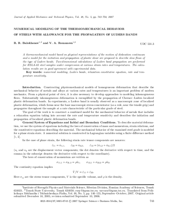 (PDF) Numerical modeling of the thermomechanical behavior of steels ...