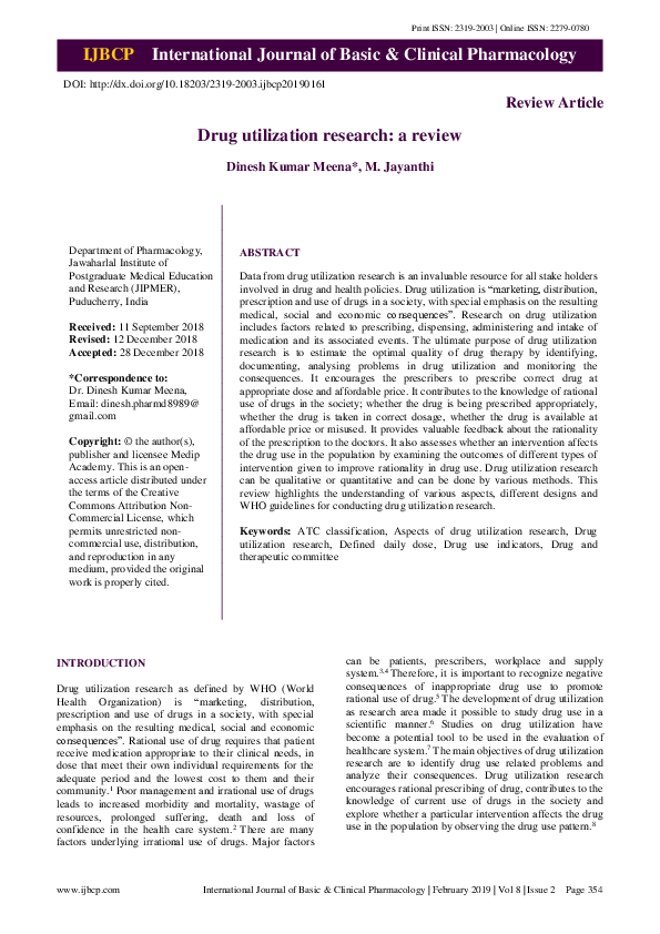 (PDF) Drug utilization research: a review