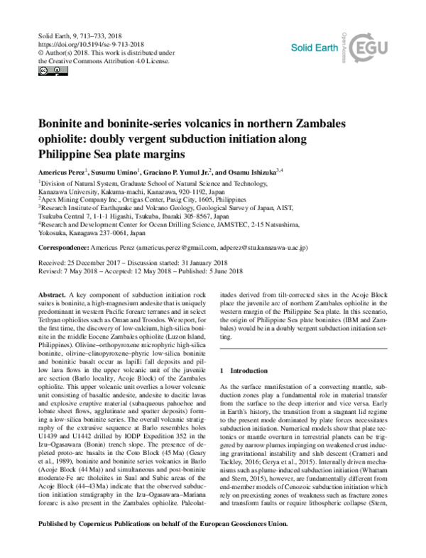 (PDF) Boninite and boninite-series volcanics in northern Zambales ...