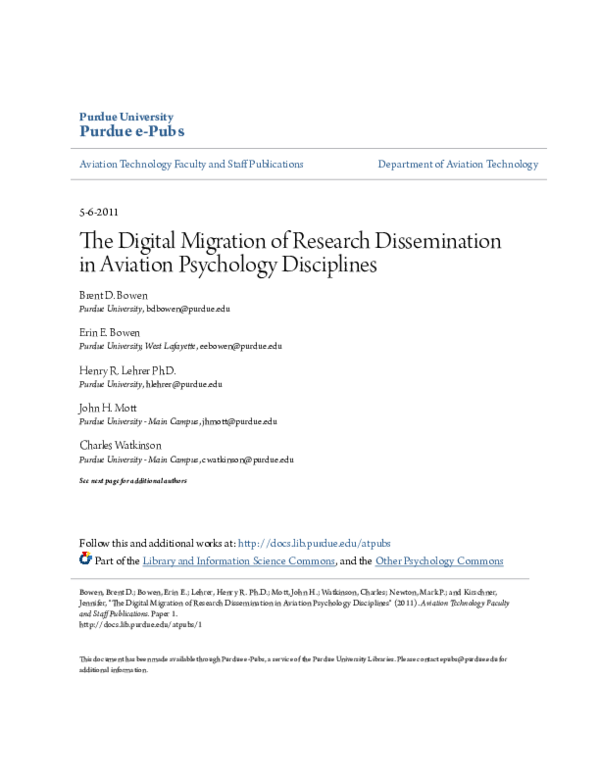(PDF) The Digital Migration of Research Dissemination in Aviation ...
