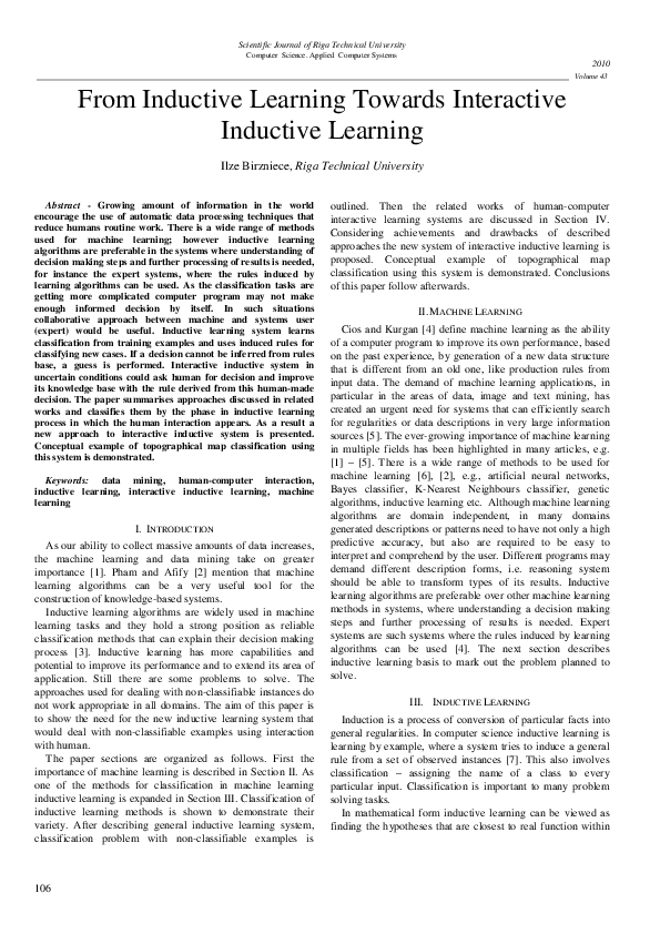 (PDF) From Inductive Learning Towards Interactive Inductive Learning | Ilze Birzniece - Academia.edu
