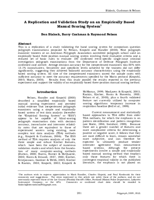 (PDF) A Replication and Validation Study on an Empirically Based Manual Scoring System1