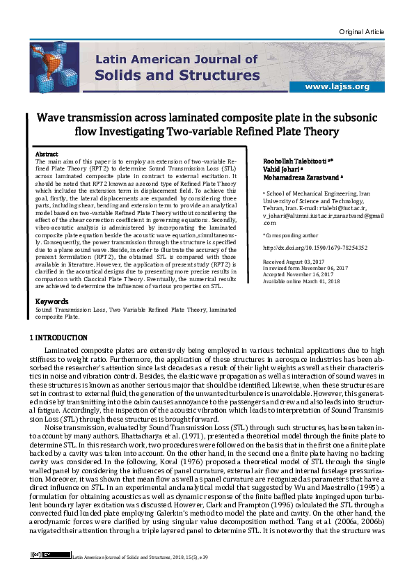 (PDF) Wave transmission across laminated composite plate in the ...