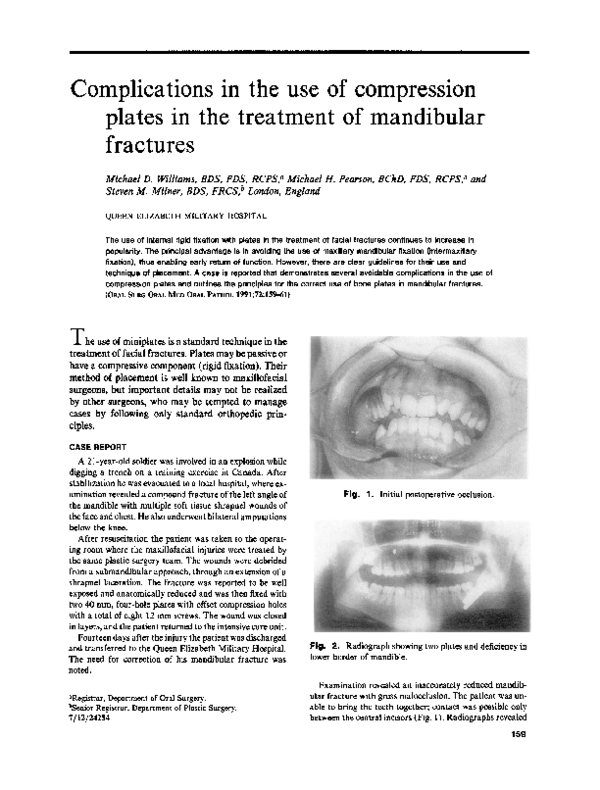 (PDF) Complications in the use of compression plates in the treatment ...