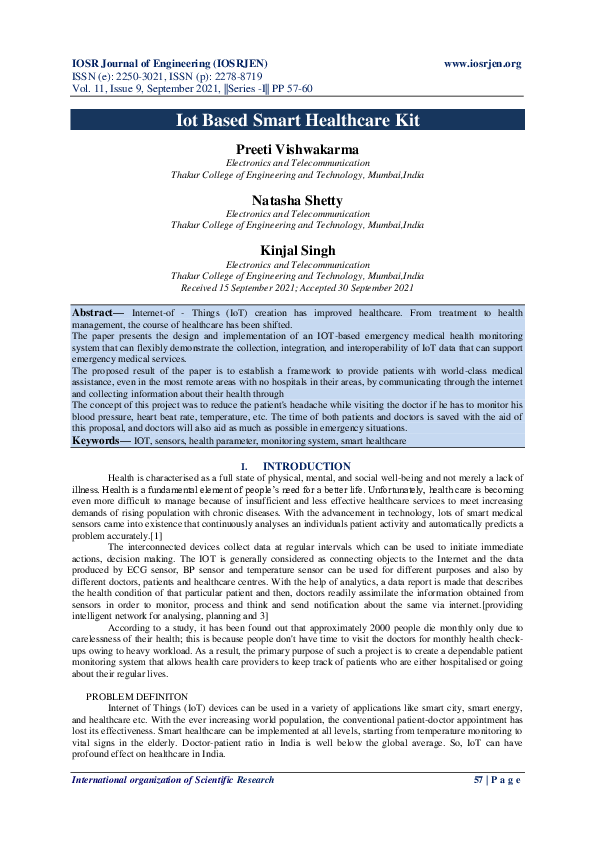 (PDF) Iot Based Smart Healthcare Kit