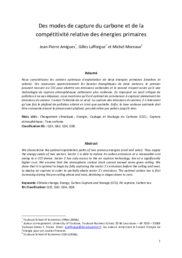 (PDF) Des modes de capture du carbone et de la compétitivité relative ...