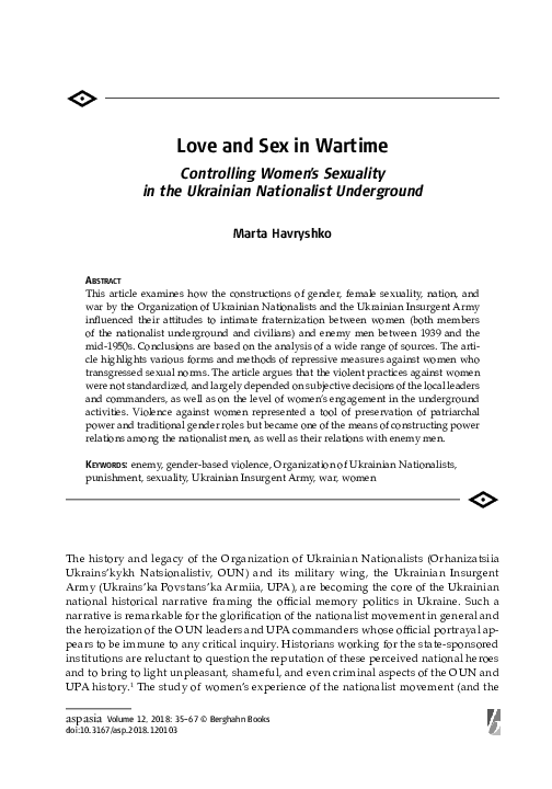 (PDF) Love and Sex in Wartime