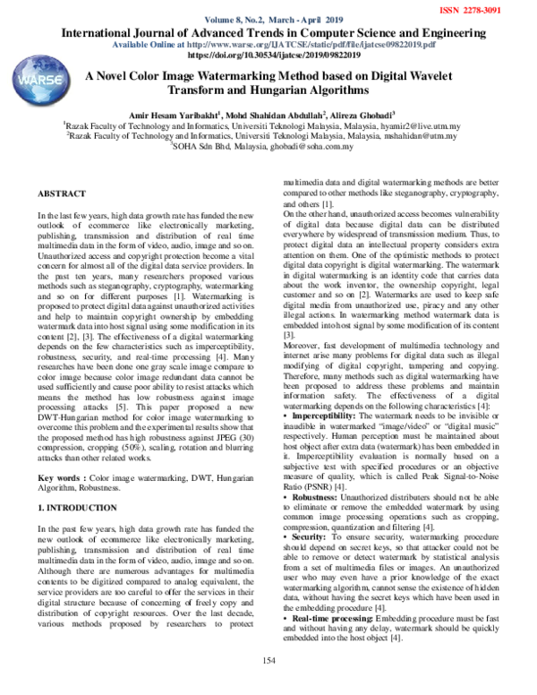Pdf A Novel Color Image Watermarking Method Based On Genetic Algorithm And Hybrid Neural Networks