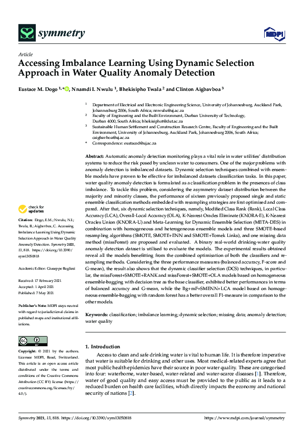 Pdf Accessing Imbalance Learning Using Dynamic Selection Approach In