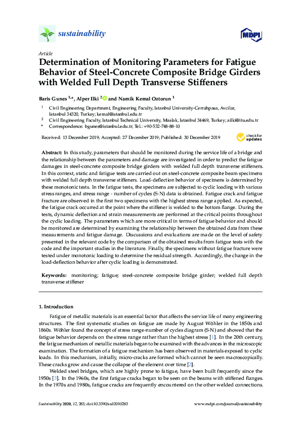 (PDF) Determination of Monitoring Parameters for Fatigue Behavior of ...