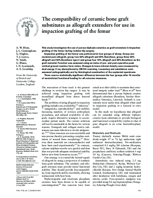 (PDF) The compatibility of ceramic bone graft substitutes as allograft ...