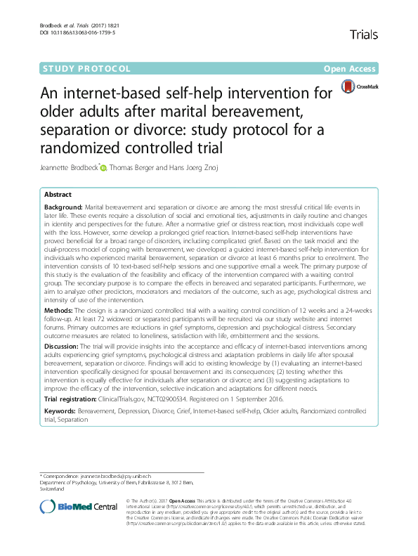 (PDF) An internet-based self-help intervention for older adults after marital bereavement ...