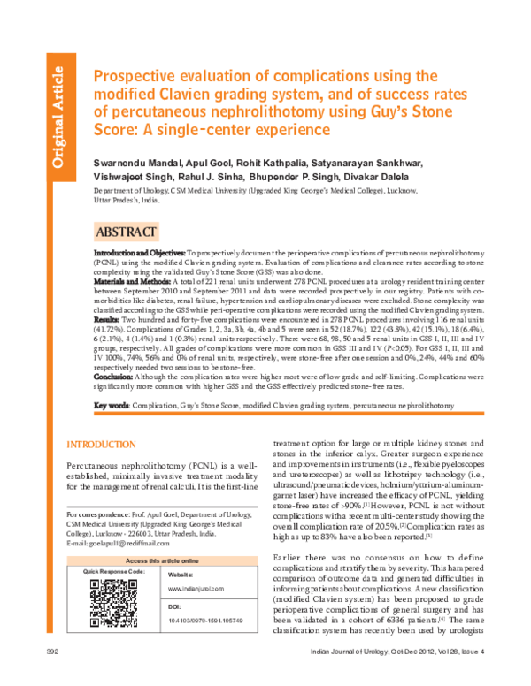 (PDF) Prospective evaluation of complications using the modified ...