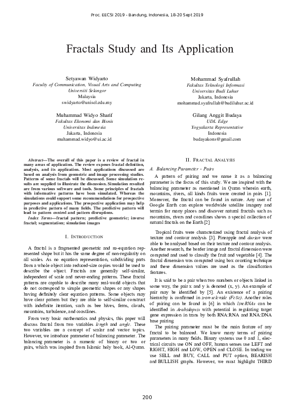 (PDF) Fractals Study and Its Application