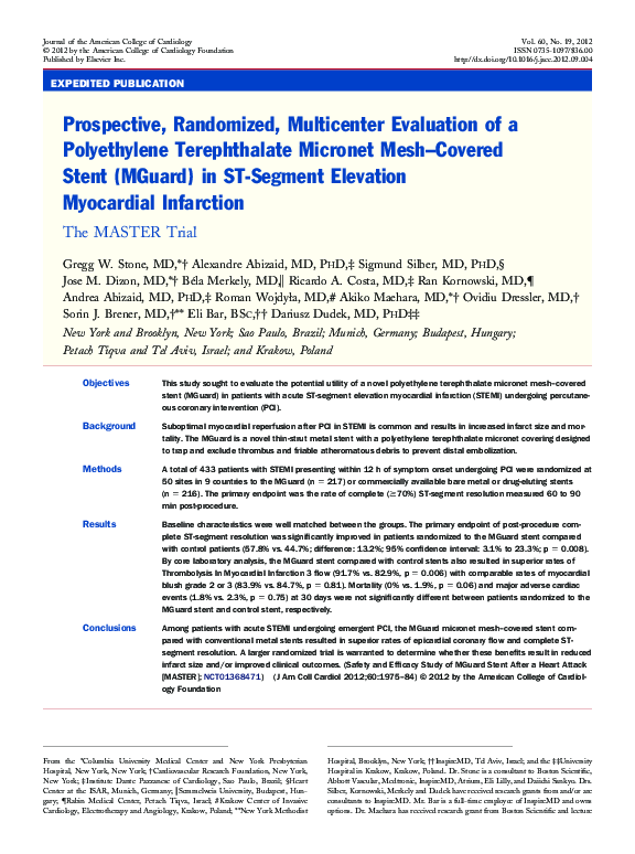 (PDF) Prospective, Randomized, Multicenter Evaluation of a Polyethylene Terephthalate Micronet ...