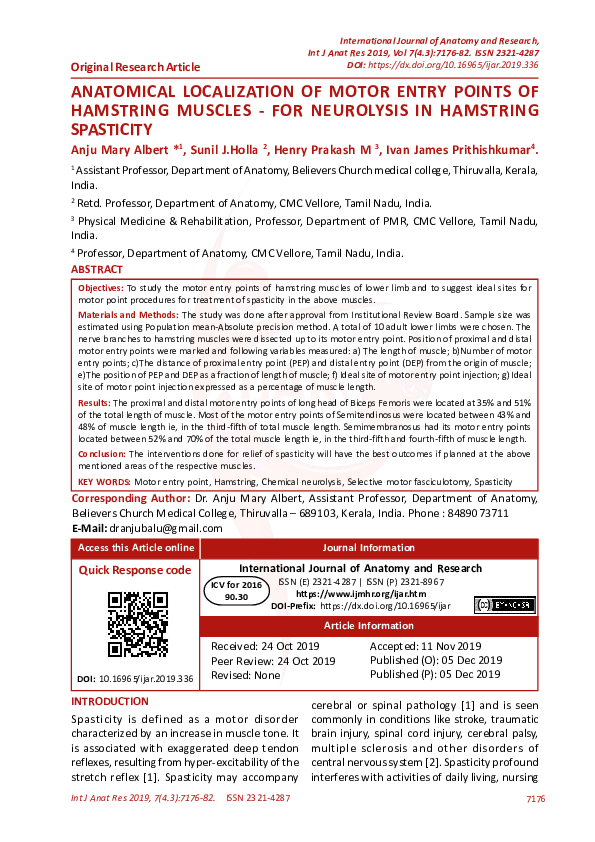 (PDF) Anatomical Localization of Motor Entry Points of Hamstring ...