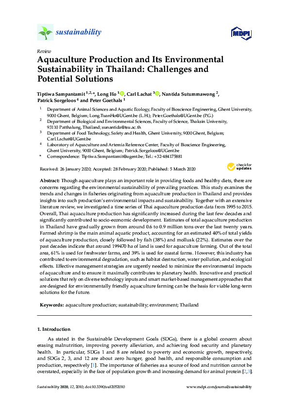 (PDF) Aquaculture Production and Its Environmental Sustainability in ...