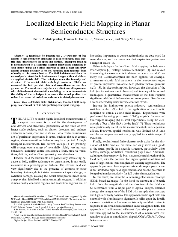 (PDF) Localized Electric Field Mapping in Planar Semiconductor Structures